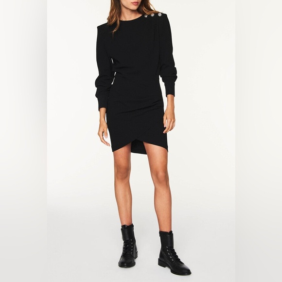ba&sh | Dresses | Bash Black Sloane Dress Feminine Grunge Scandi Girl ...